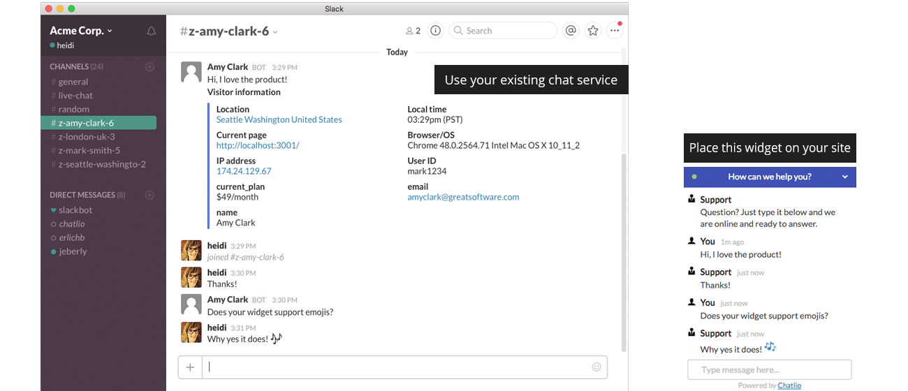 Live chat for Slack – Chatlio - Chatlio